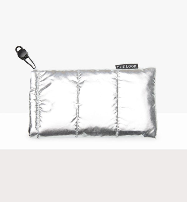 Silver Puffer Pouch Silver – Prescription Accessory by BonLook